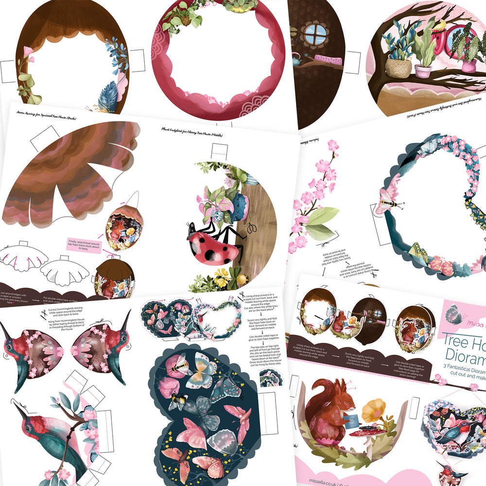 Treehouse Diorama Book - 3 Beautiful DIY Dioramas to cut out and make ...